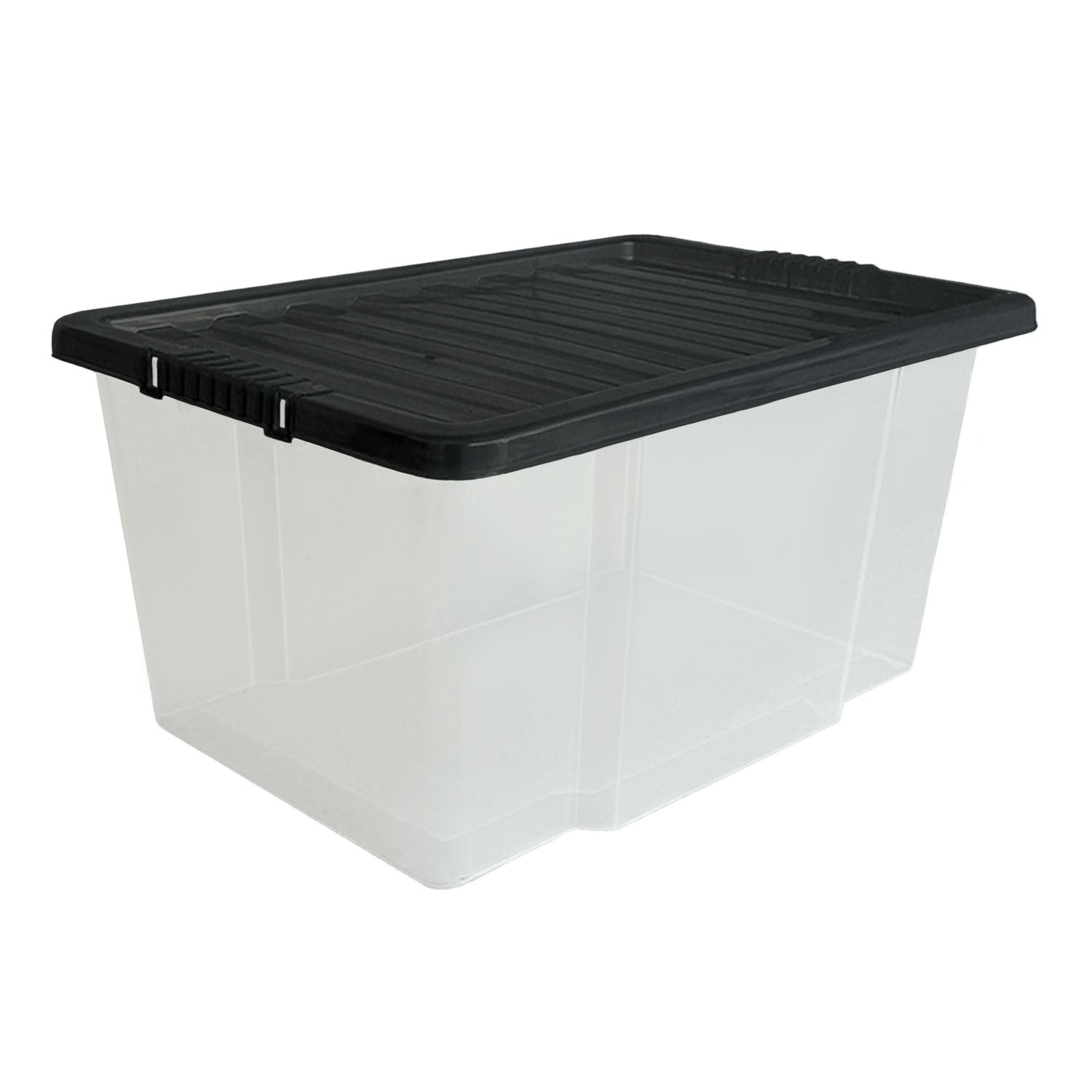 Plastic 50 Litre Box with Black Lid - Plastic Storage Box